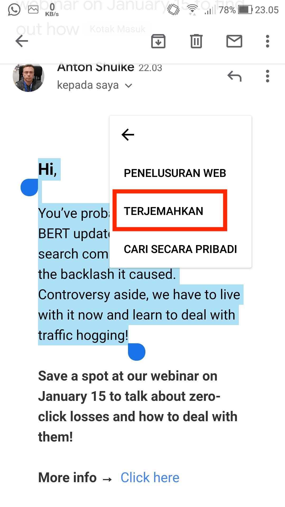Cara Mudah Menerjemahkan Isi Email