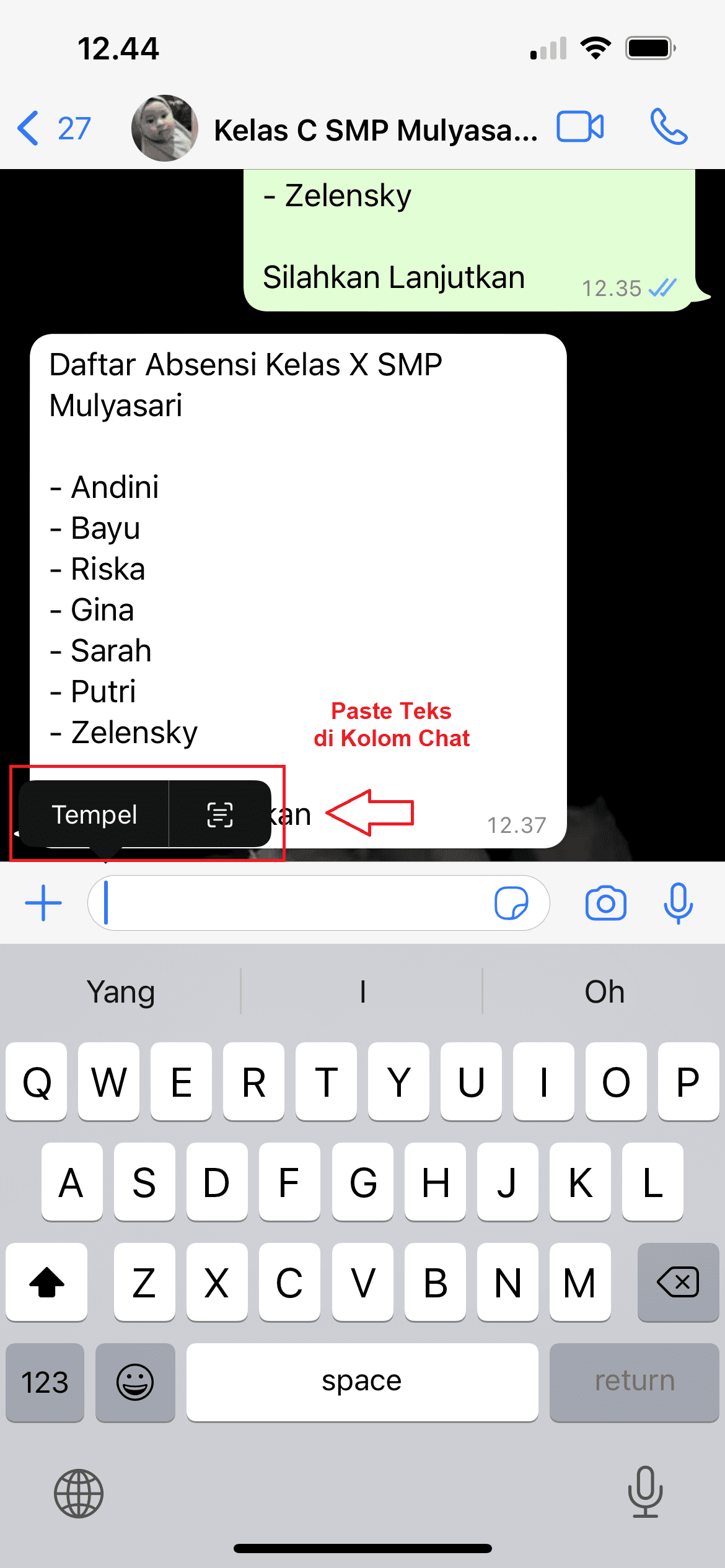 Cara Mengisi List Absen di Grup WhatsApp